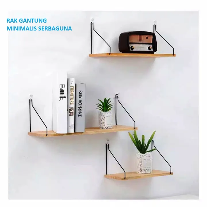 Rak kayu dinding minimalis harga satuan | Lazada Indonesia