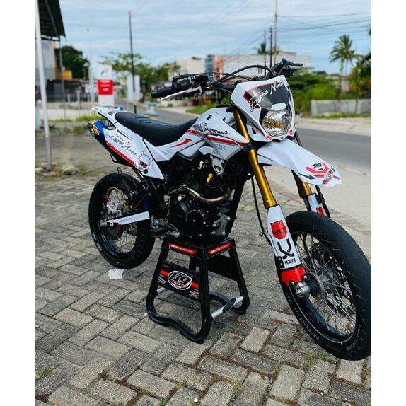 DECAL CUSTOM FULL BODY KAWASAKI DTRACKER DECAL DTRACKER SUPERMOTO PUTIH ...