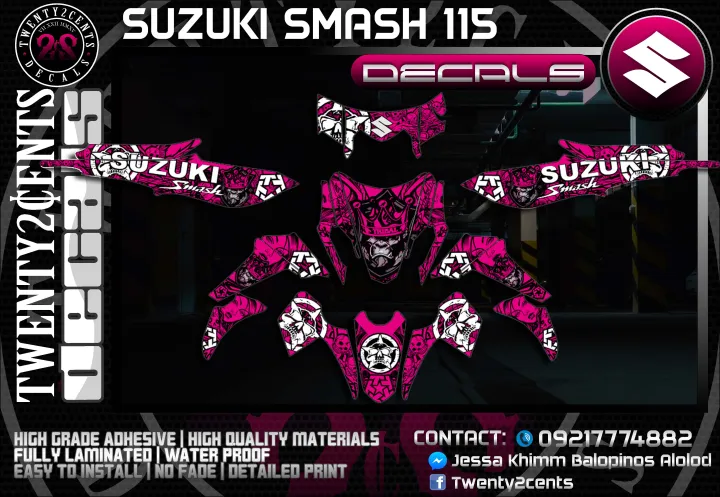 smash 115 decals sticker magenta pink tribals | Lazada PH