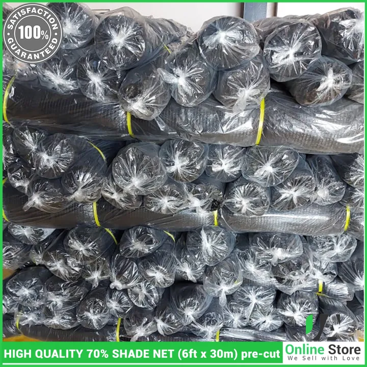 Shade Net Black (70% Sun Block) 6ft x 30 meters - pre-cut - Use to ...