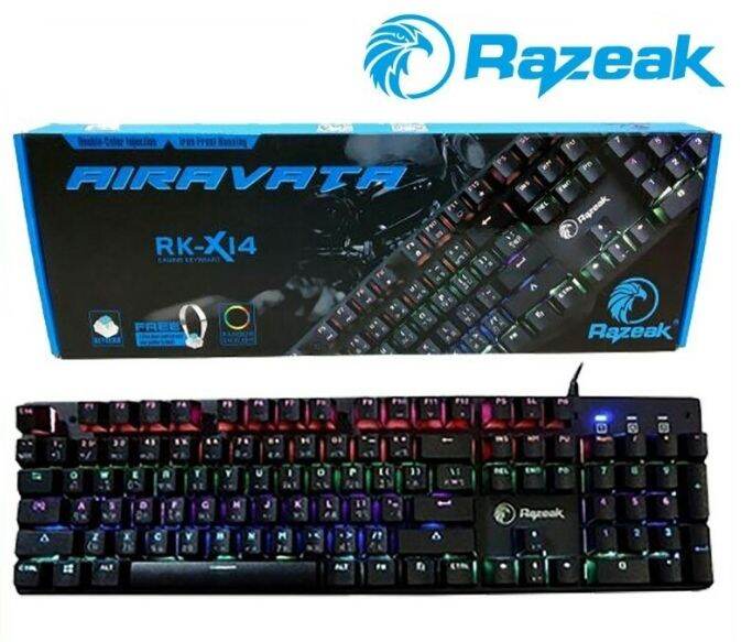 Razeak RK-X14 / RK-X16 คีย์บอร์ดสำหรับเกม Hunter Semi Blue Switch ...