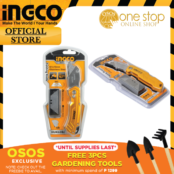 Ingco Tools Original Super Select Stainless Steel Folding Utility Knife ...