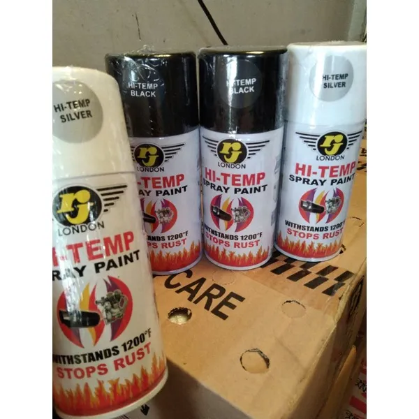 cat semprot Pilok Pilox RJ London Tahan Panas Hitam Hi Temp Silver silper Pilok Knalpot Pilok ...