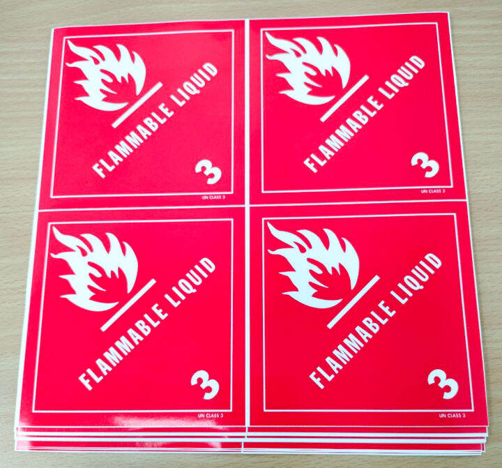 40 Pcs Flammable Sticker Label (10x10 cm) Water Proof Sticker Labels ...