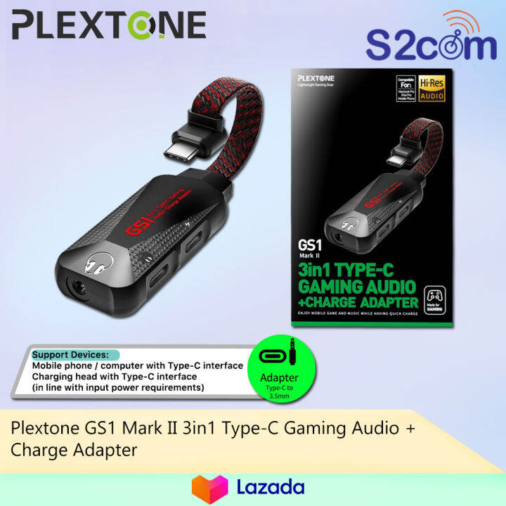 Plextone GS1 Mark II 3in1 Type-C Gaming Audio + Charge Adapter | Lazada