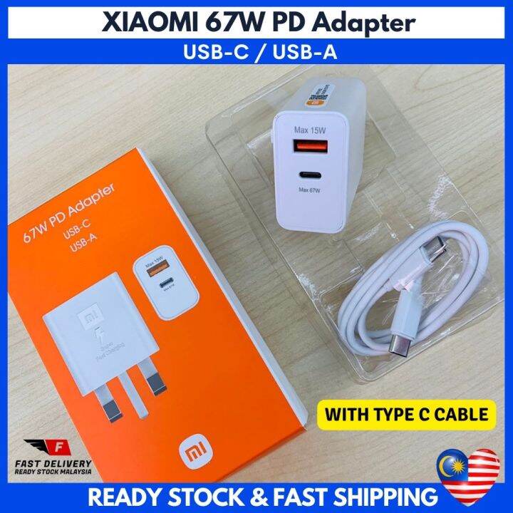 Xiaomi 67W PD Adapter USB-C & USB-A Super Fast Charge | Lazada