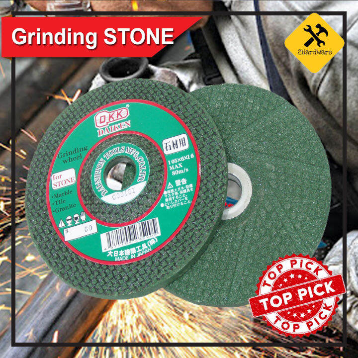 DKK Grinding Wheel Stone 4 Inch diameter and 2 Inch thick whetstone sharpening stone (Pengasah ...
