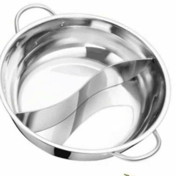 Panci Shabu shabu 2 sekat 28 cm Stainless steel | Lazada Indonesia