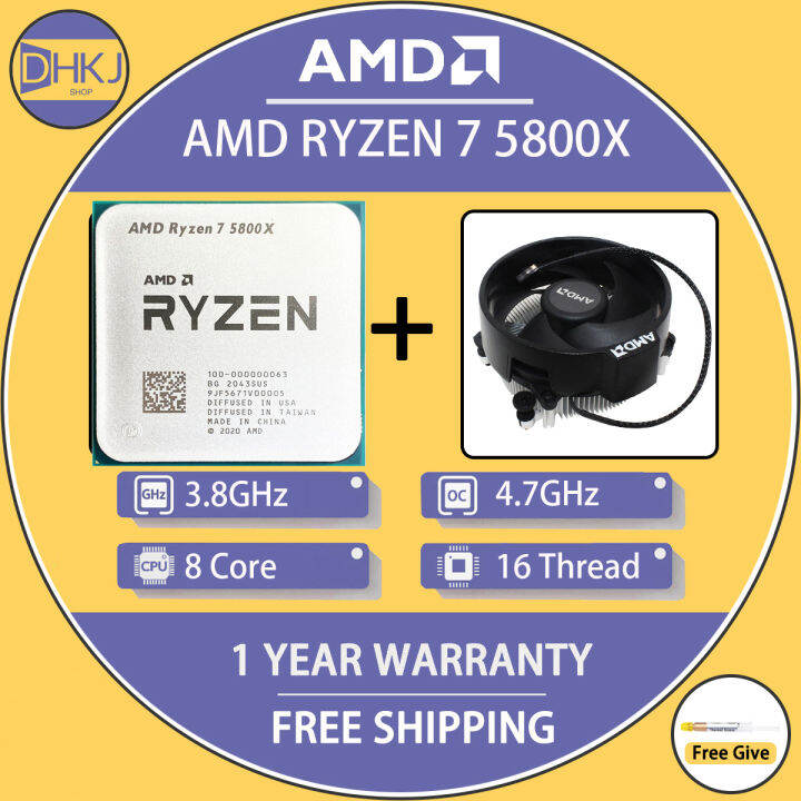 USED AMD Ryzen 7 5800X R7 5800X Processor 3.8GHz 32M Cache Eight-Core ...