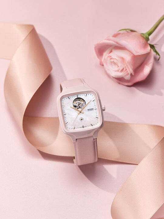 Designer Rado Swiss radar watch rose heart true me hollow mechanical ...