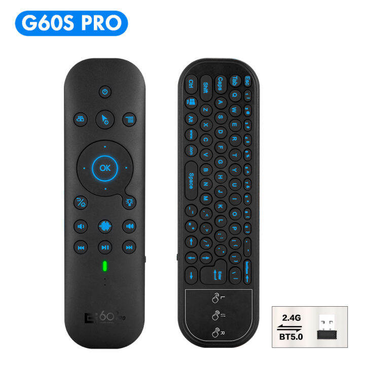 G60S Pro Air Mouse Wireless Voice Remote Control 2.4G BT5.0 Mini Keyboard IR Learning for ...
