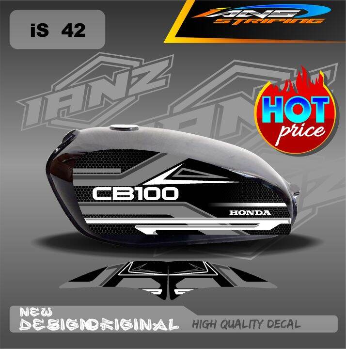 STIKER TANGKI CB100 SEMU FULL / STRIPING TANGKI CB 100 CUSTOM BERBAHAN ...