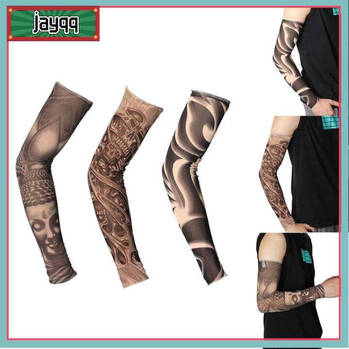 JAYQQ มัลติฟังก์ชั่น การปั่นจักรยาน กีฬา ป้องกันรังสียูวี เครื่องประดับแฟชั่น ปลอกแขนสักปลอม ...