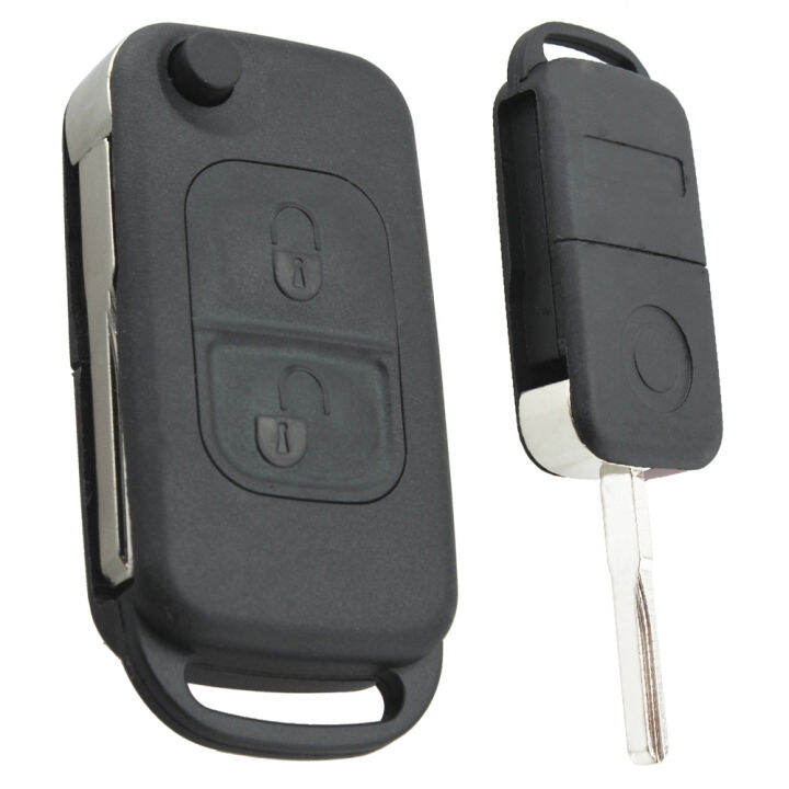 2 Buttons Black Folding Replacement Key Remote Fob Shell Case No Chip ...