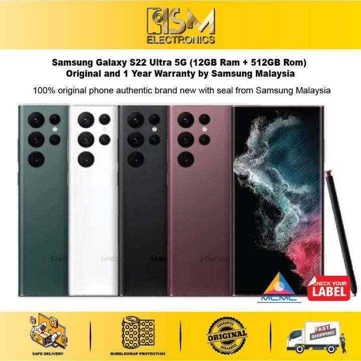 Samsung Galaxy S22 Ultra 5G (12GB Ram + 512GB Rom) Original and 1 Year Warranty by Samsung ...