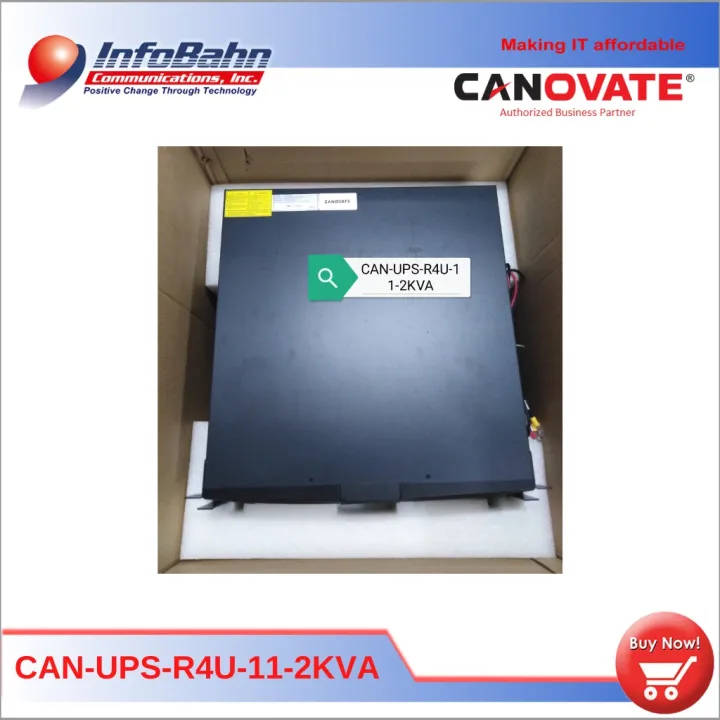 Canovate 2KVA Rack Mount UPS with 1-ph IN & 1-ph OUT 230VAC, 50/60Hz (requires 6 units of 12V ...