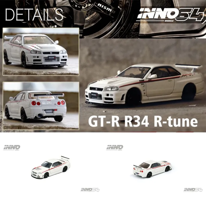 INNO 1:64 SKYLINE GTR R34 NISMO R Tune SPORTS RESETTING White Alloy ...