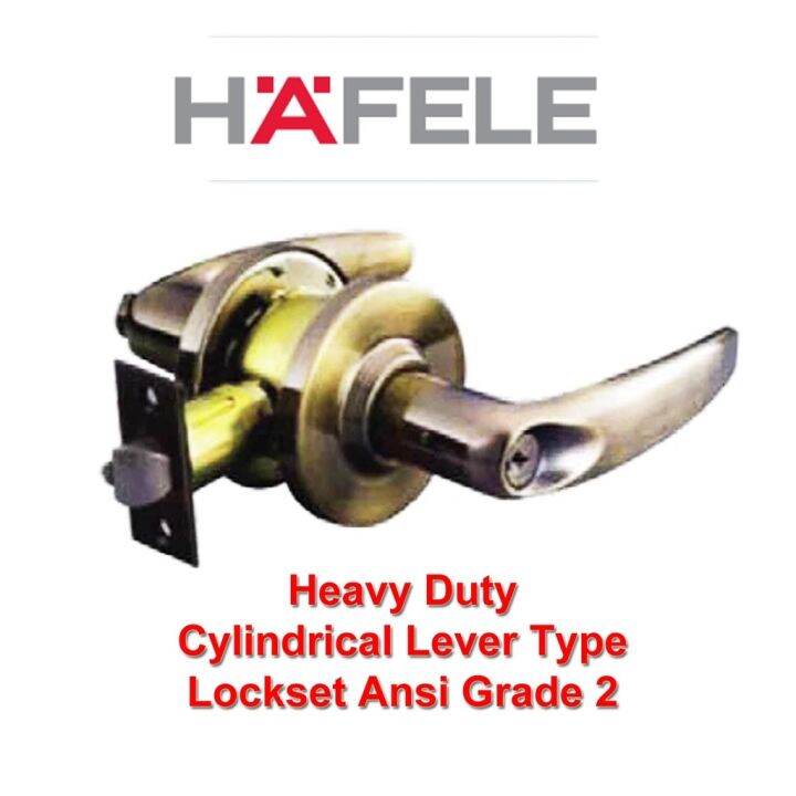 Hafele Cylindrical Lever Lockset Ansi Grade 2 Entrance Bathroom Privacy ...
