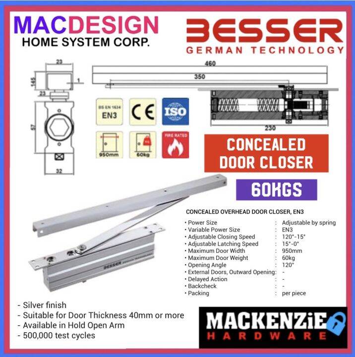 CONCEALED OVERHEAD DOOR CLOSER EN3 OFFICIAL SELLER MACDESIGN HOME SYSTEM CORP. | Lazada PH