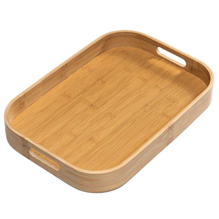 Bamboo Rectangle Serving Tray Wood Plate Tea Food Dishe Drink Platter ...