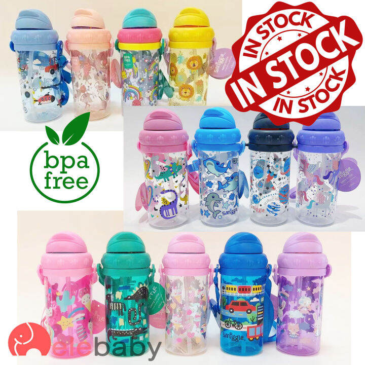 430ml/650ml Smiggle Bottle Water Bottle Kids With Straw Drinking Bottles Botol Air Budak BPA ...