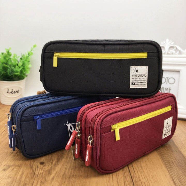 Canvas Pencil Case Stationery Large capacity pencil bag Korean bag ...