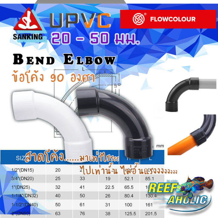 Sanking Flowcolour Bend Elbow 20 - 50 mm ข้อโค้ง 90 องศา มีทั้งสีเทา และสีขาว " แรงดี ไม่มีตก ...