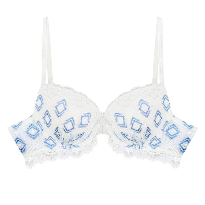 Annebra บราเสริมทรง ตะขอหลัง คอวี มีโครง เสริมฟองน้ำ Push up Mold bra V ...