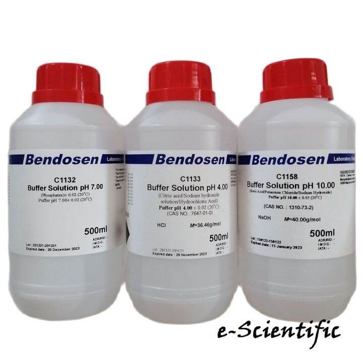 Buffer solution (pH 4, pH 7, pH 10) 500ml, BENDOSEN | Lazada