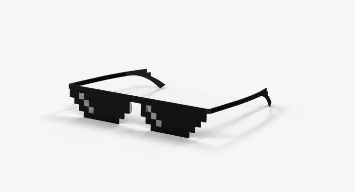 Thug Life Sunglasses Men Women Glass 8 Bit Pixel Mosaic Glasses Photo