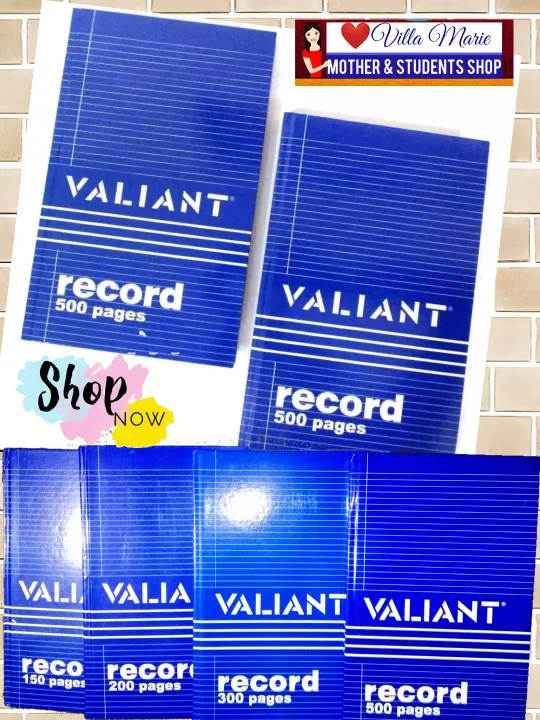 Valiant Record Book Pages 150- 200 - 300 - 500 Big Size ( Shop at Villa ...