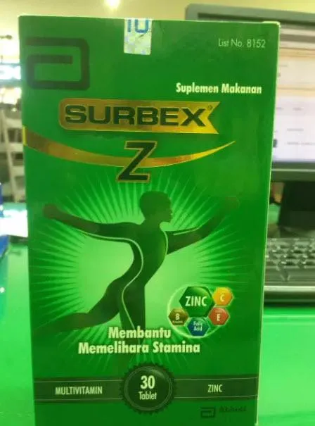 SURBEX Z MULTIVITAMIN PLUS ZINC 1 LEMBAR ISI 6 KAPLET DARI ABBOT ...