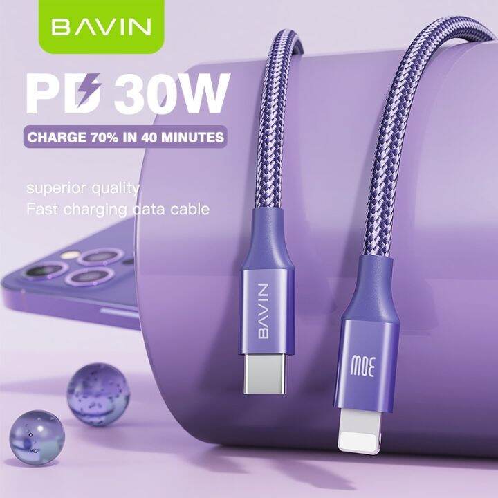 BAVIN CB201 60W / 30W Fast Charging Data Cable Nylon Braided Wire for ...