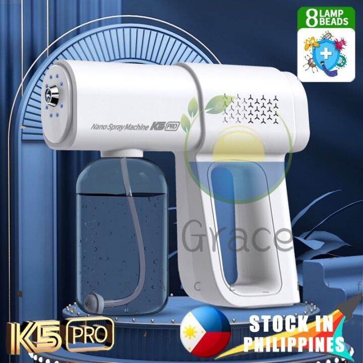 【Air Pump】K5PRO Spray Gun Nano Fogging Machine Disinfection 380ml Wireless Sprayer | Lazada PH