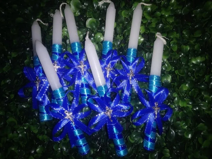 10 Pcs Candles Designed with Metal Cross for Christening/Binyag ...