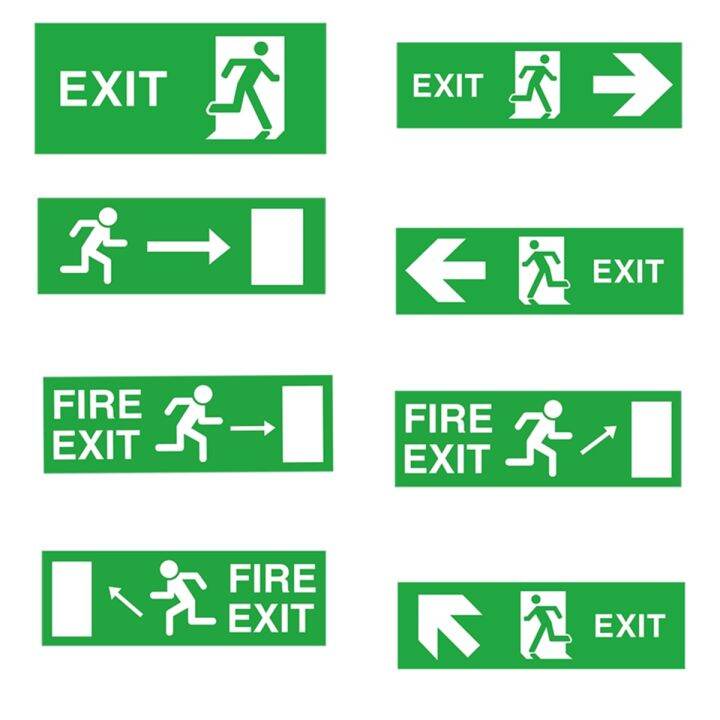 [LWF HOT]☑ ☈ Multiple EXIT Warning Sign Stickers for Door Stairs Home ...