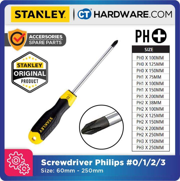 STANLEY STMT608 CUSHION GRIP SLOTTED STANDARD SCREW DRIVER (-) | LENGTH ...