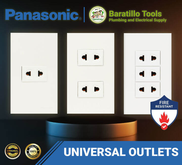 Original Panasonic Wide Series Universal Outlet - 1, 2, 3 Gang | Lazada PH