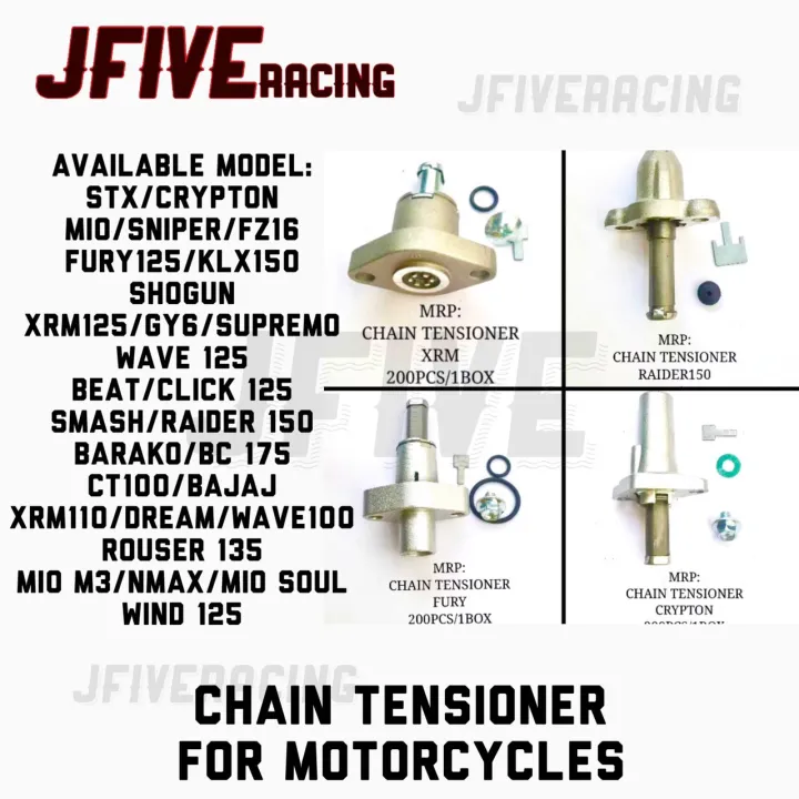 JFIVE Motorcycle CHAIN TENSIONER FOR STX/CYPTON,MIO/SNIPER/FZ16,FURY ...