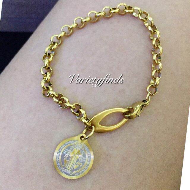 2022 Bagong Alahas hikaw pulseras singsing Medal of St Benedict ...