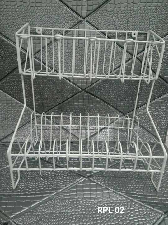 Rak Piring RPL Besi Tray Besi Susun 2 Serbaguna Cantolan Gelas | Lazada ...