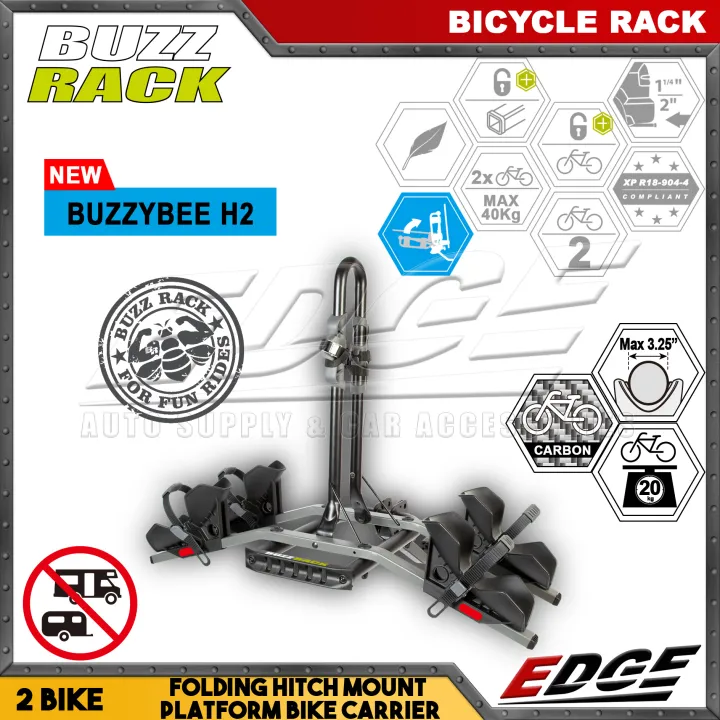 BUZZ RACK "New Buzzybee H2" Bicycle Rack (2 Bike Compact Hitch Mount ...