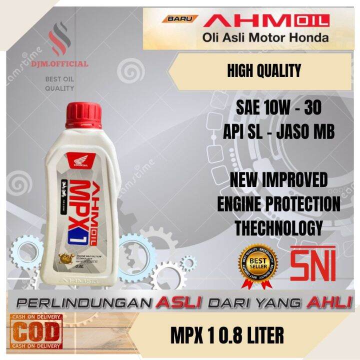 OIL AHM OLI MPX 1 800 ML OLI HONDA MPX 1 SAE 10W-30 SL JASO MA ORIGINAL | Lazada Indonesia