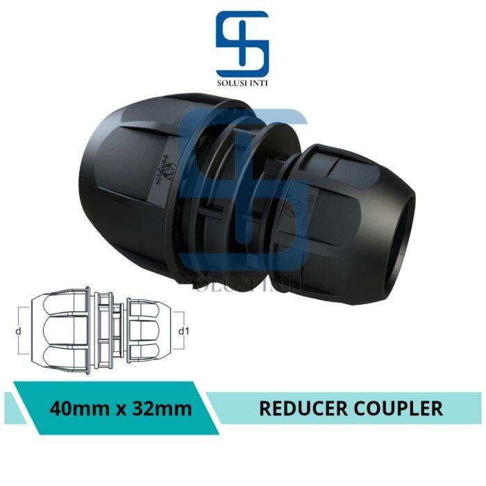 Reducer HDPE 40mm x 32mm Sambungan pipa HDPE over sok reducing hdpe ...