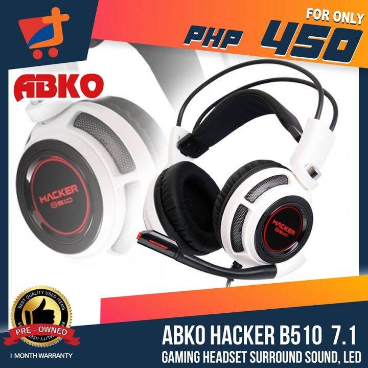 ABKO Hacker B510 7.1 Stereo Vibration LED Over-ear Gaming Headset for ...