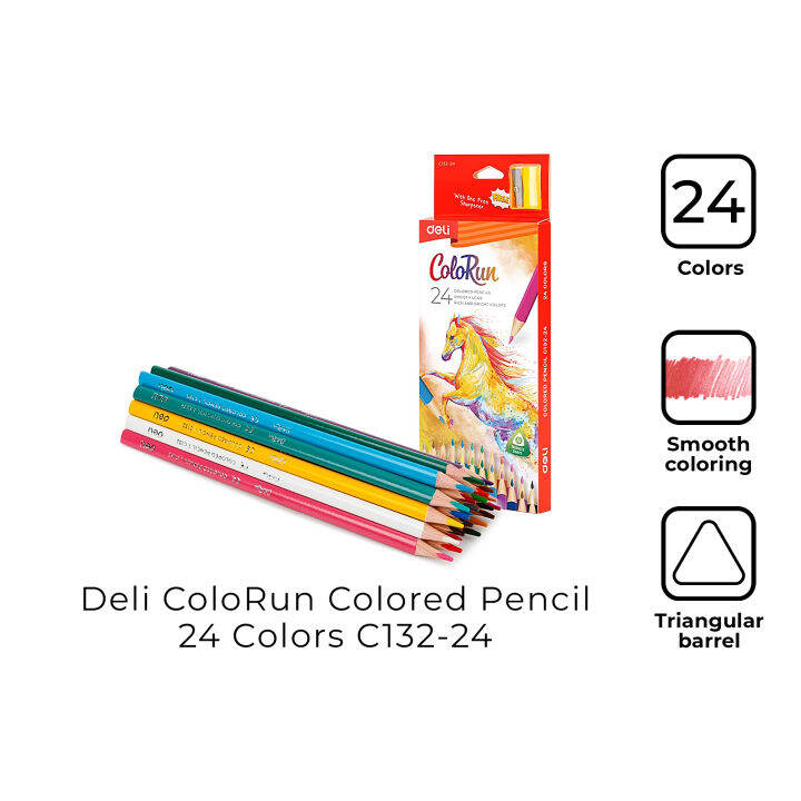 Deli C132-24 ColoRun Colored Pencil 24 Colors | Lazada PH