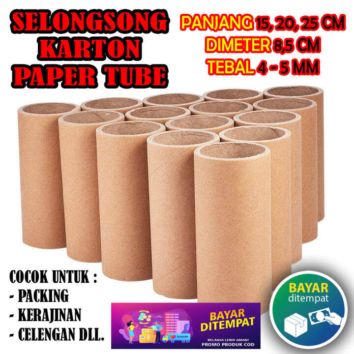Paper Tube Tabung Selongong Karton Besar Panjang 15, 20, 25cm ...