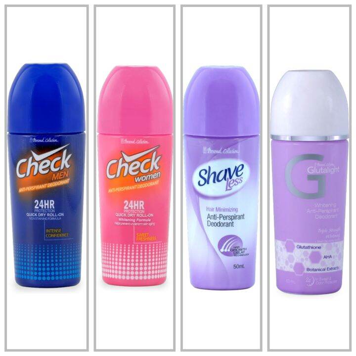 PC Deodorant 50ml - Check, Shave less, Glutalight | Lazada PH