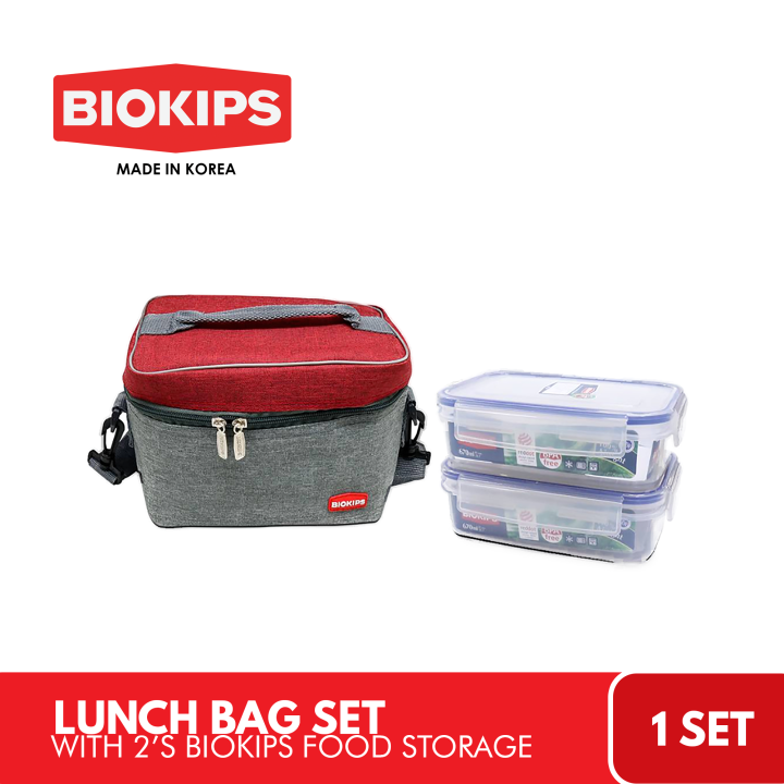 Biokips Thermal Insulated Lunch Bag Set with 2's Biokips Rectangular ...