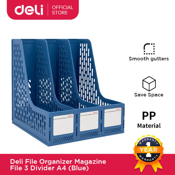 Deli 78997 File Organizer Magazine File 3 Divider A4 | Lazada PH